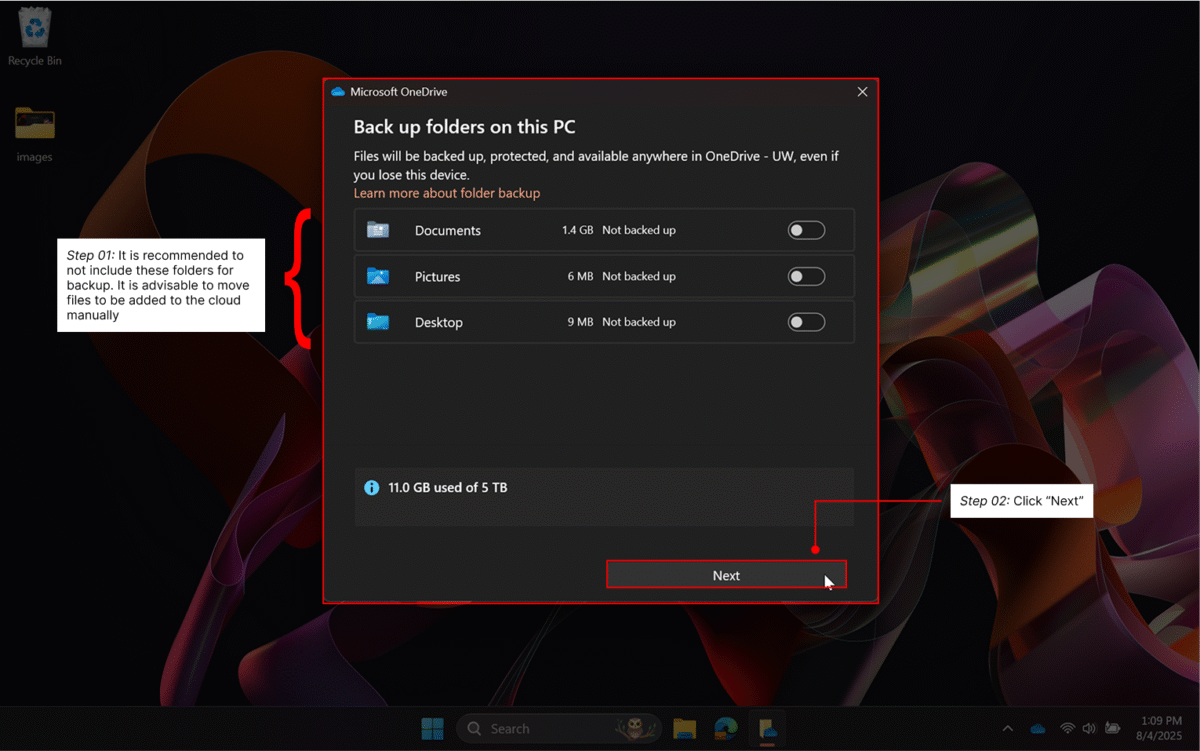 Windows OneDrive Configuration Instructions – Intranet